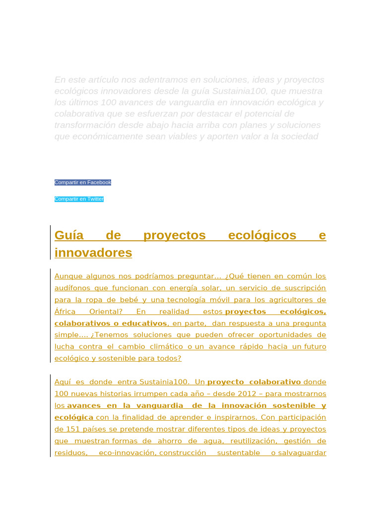 100 Proyectos ecológicos | PDF