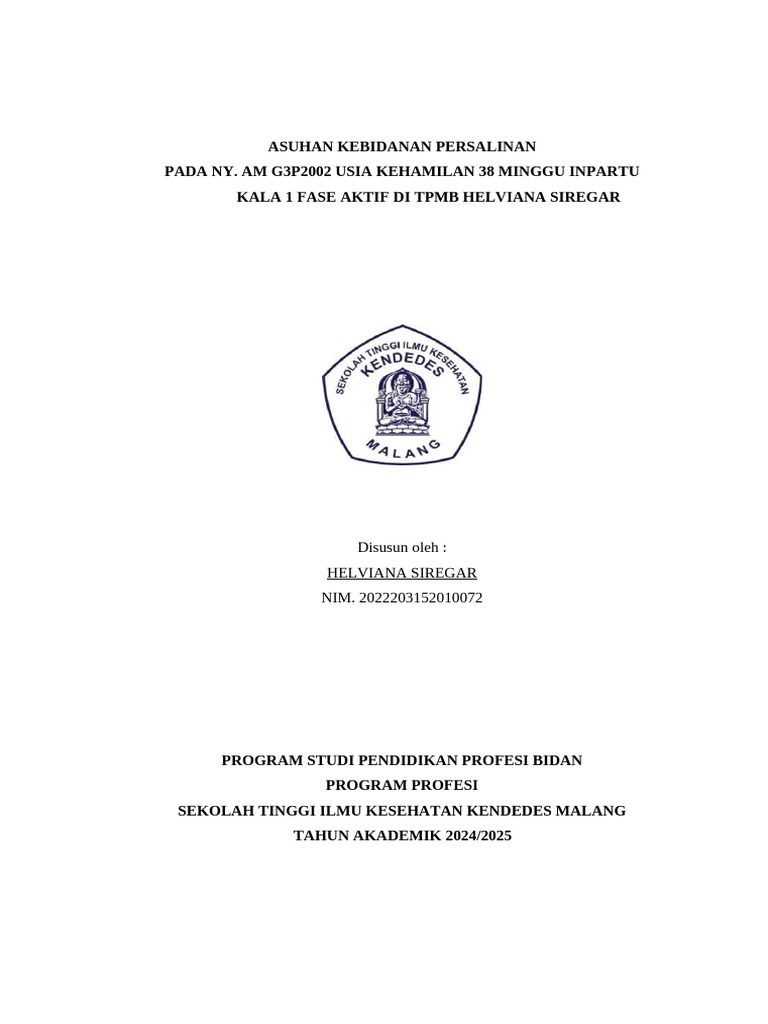 Askeb Stase Inc - Helviana Siregar | PDF