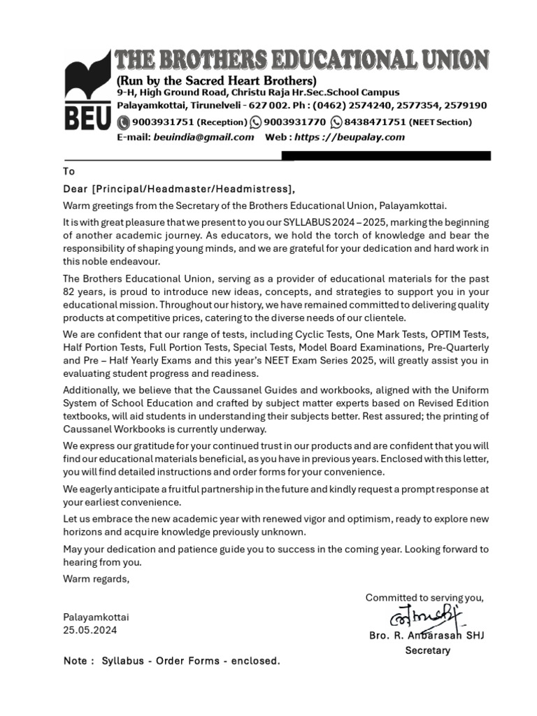 Matric Full Syllabus (UKG To X) 2024-25 | PDF