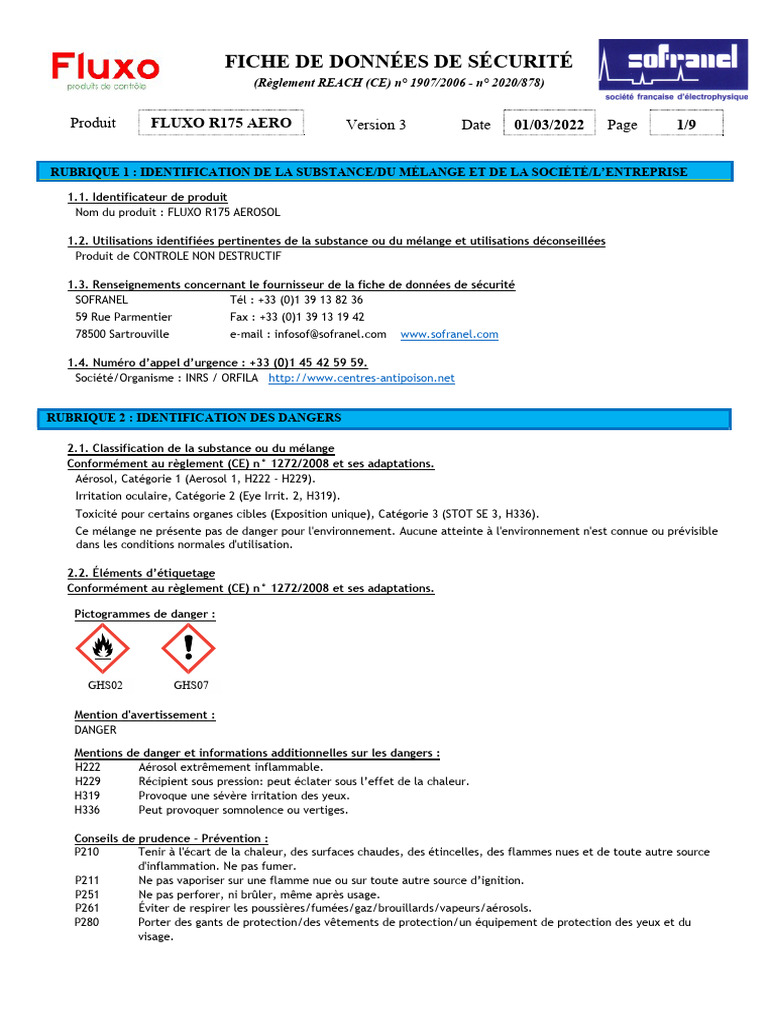 Fluxo r175 Aero - Fds Version 3 Du 01.03.2022 | PDF