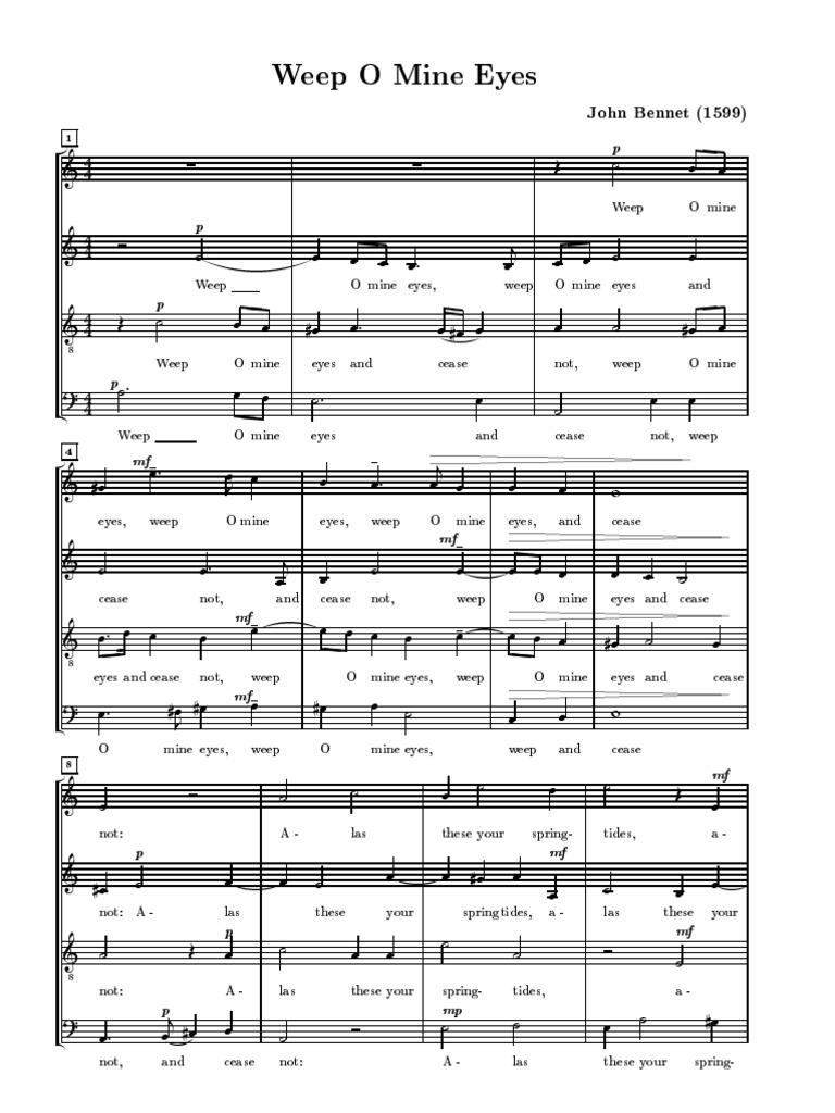 Weep o Mine Eyes - Bennet | PDF