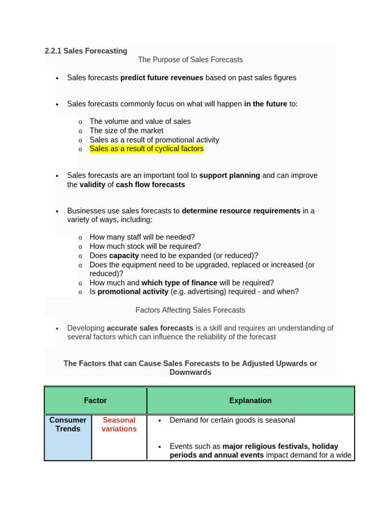 2.3.2.2 Sales Forecasting | PDF