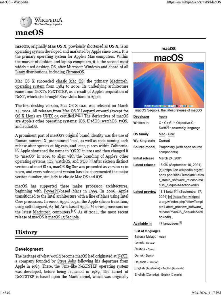 Mac OS | PDF