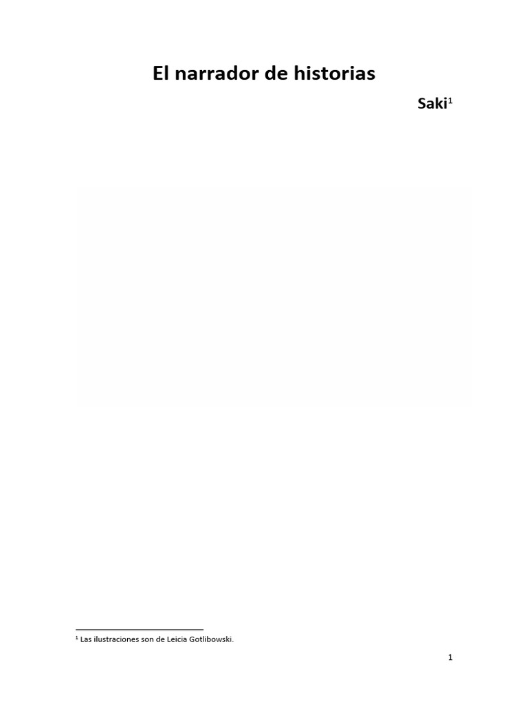 El Narrador de Historias - Saki | PDF