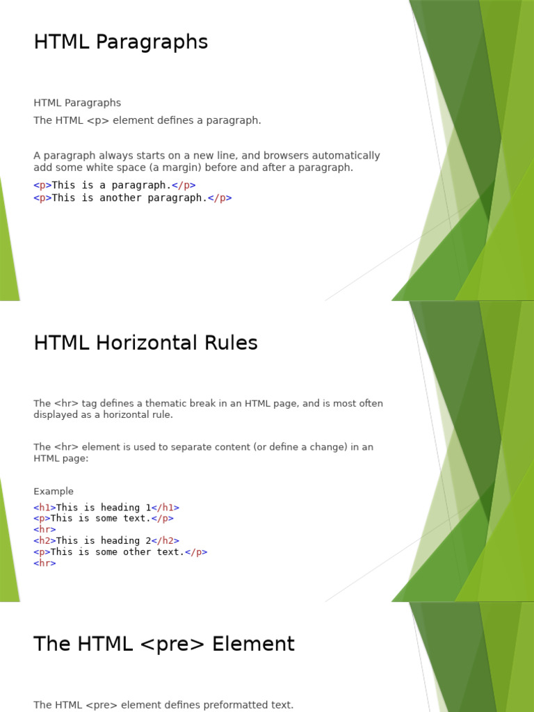 HTML Paragraphs | PDF