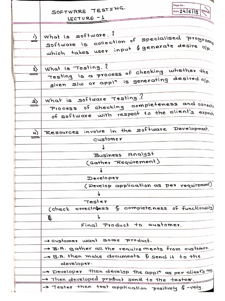 Manual Testing and SQL - HandWritten | PDF