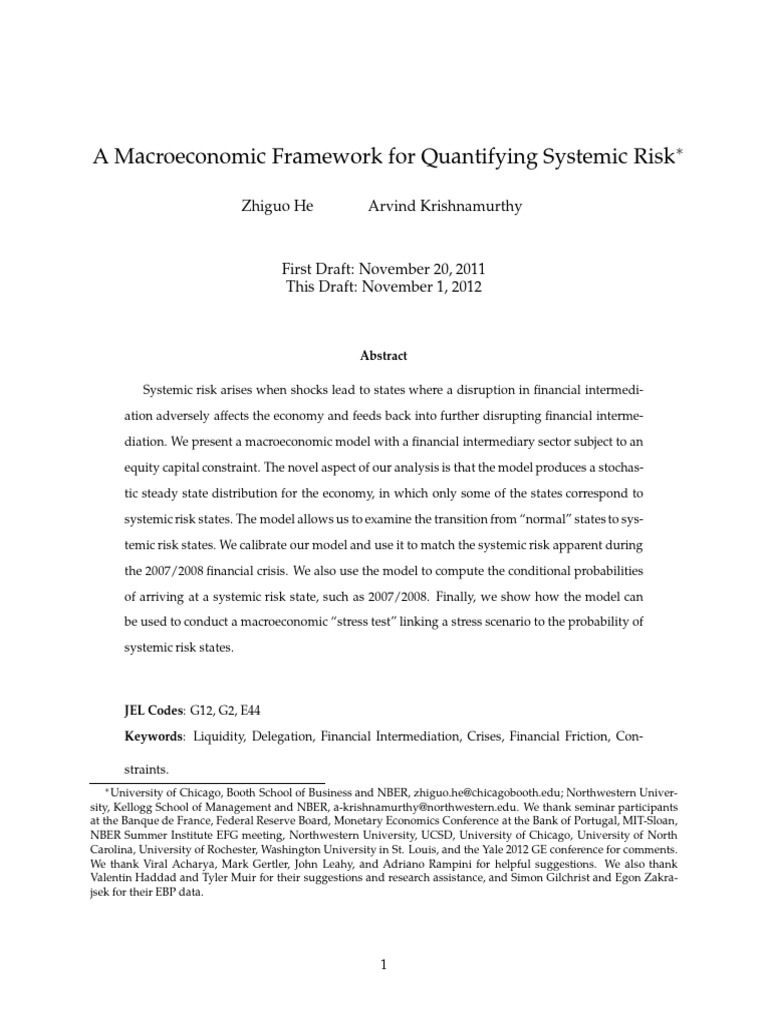 A Macroeconomic Framework for Quantifying Systemic Risk | PDF