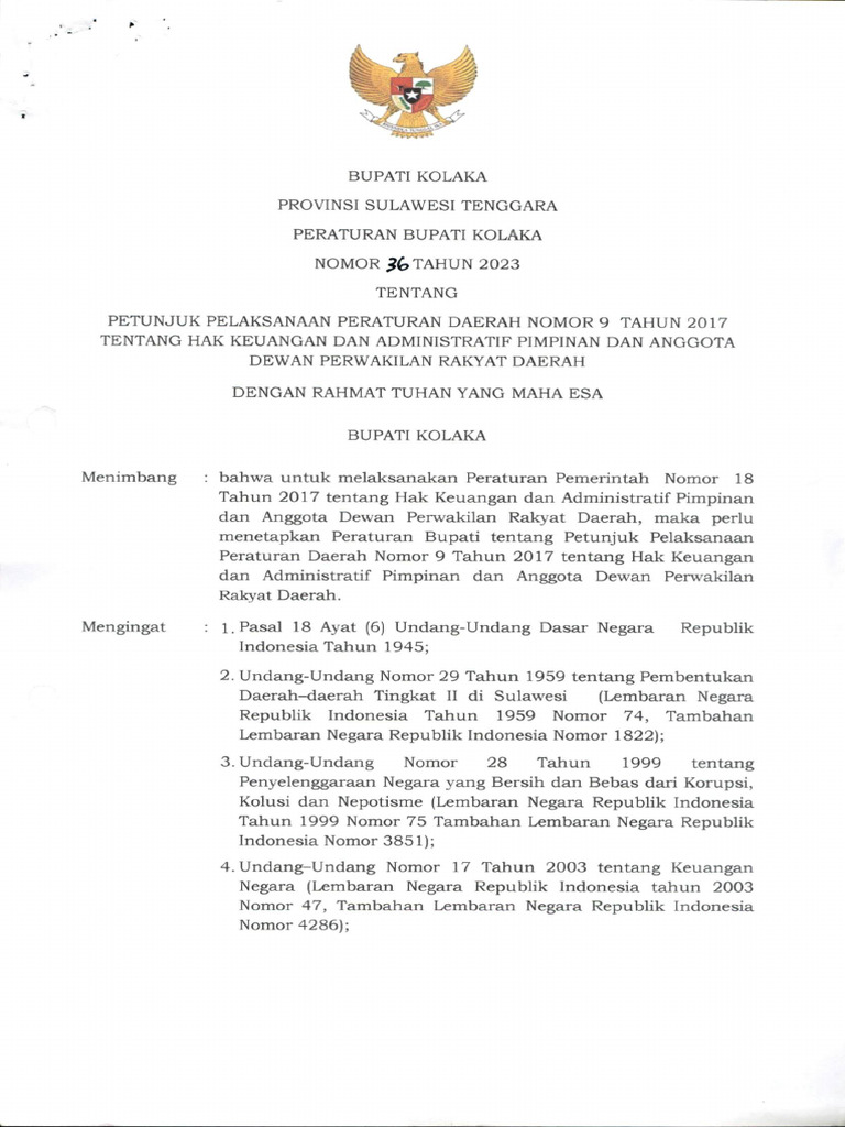 Perbup No 36 Tahun 2023 | PDF