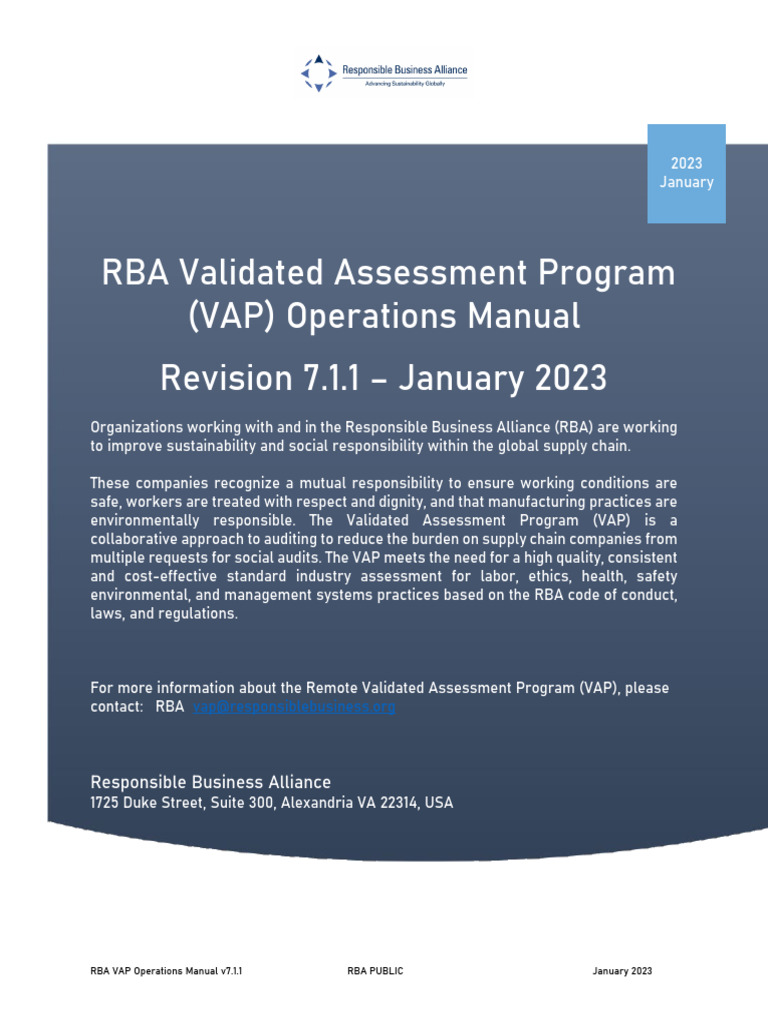 RBA VAP Required Document List 2023 | PDF