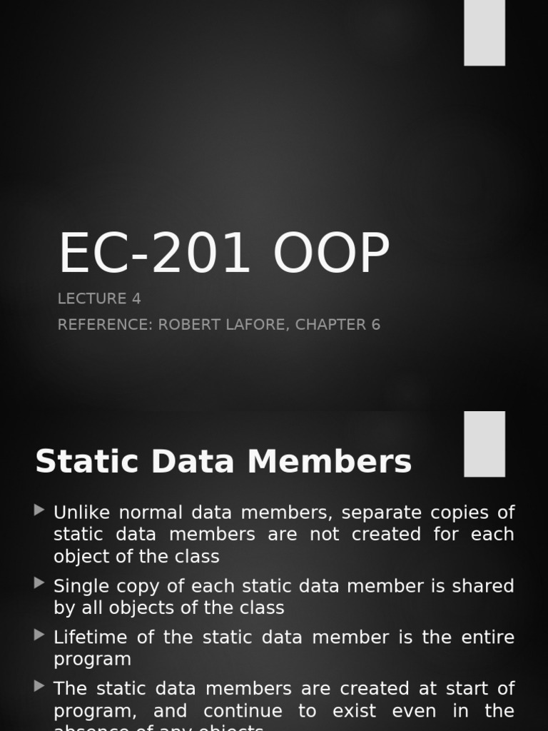 Lecture 4 (Constant & Static Key Word) | PDF