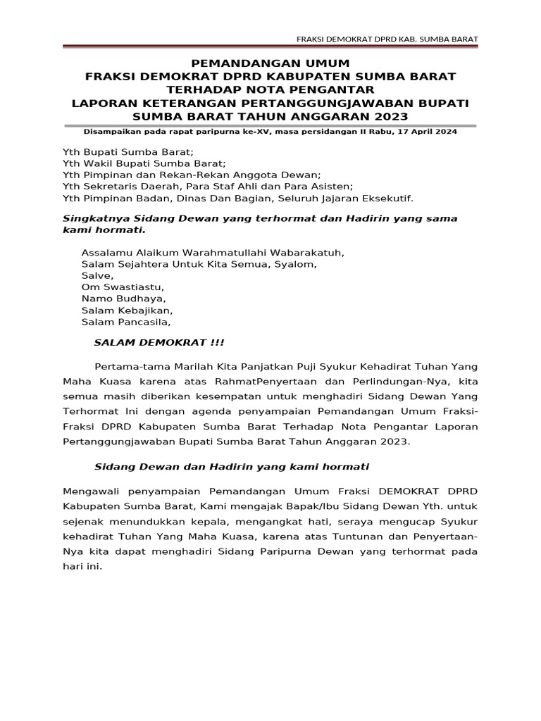 Puf Demokrat LKPJ 2023 - 090235 | PDF