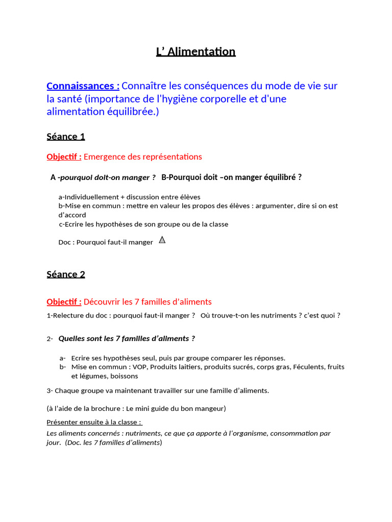 S Quence Alimentation | PDF