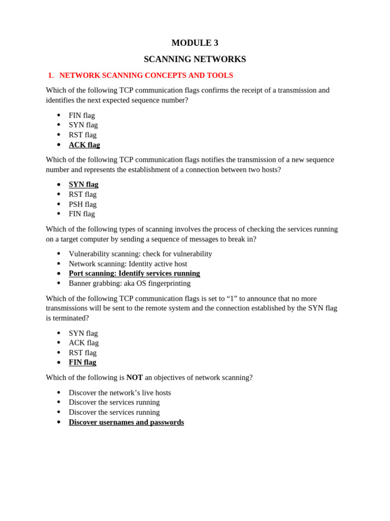 Module 3 Scanning Networks | PDF