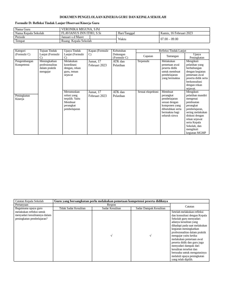 Form D - VERO Ekin 2023 | PDF