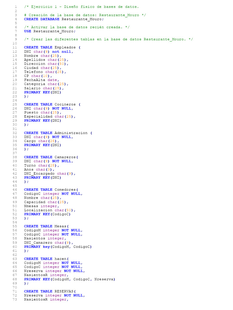 SQL Ejercicio UD3 | PDF