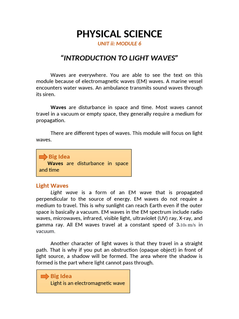 Unit 2 Module 6 PHYSICS | PDF