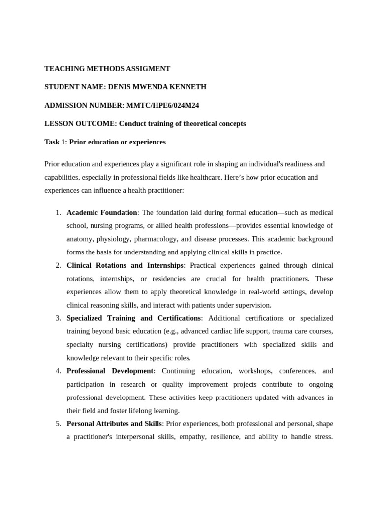 Teaching Methods Assgment | PDF