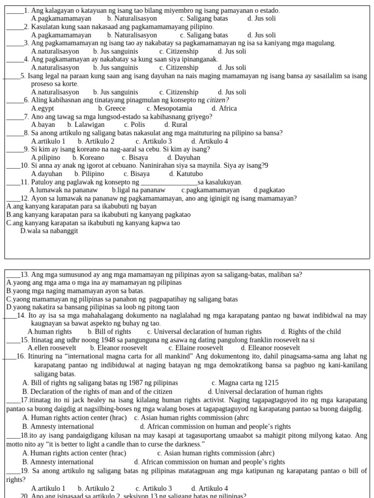 Ap10 Q4 Test | PDF