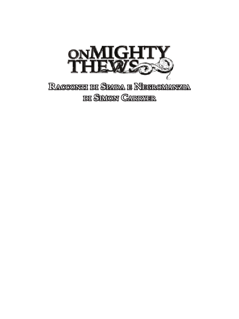 On Mighty Thews ITA | PDF