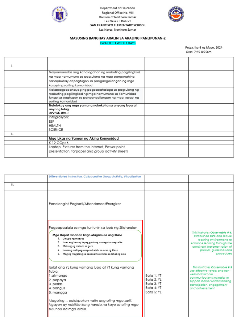 Grade 2 DLP Araling Panlipunan Final Demo PDF | PDF