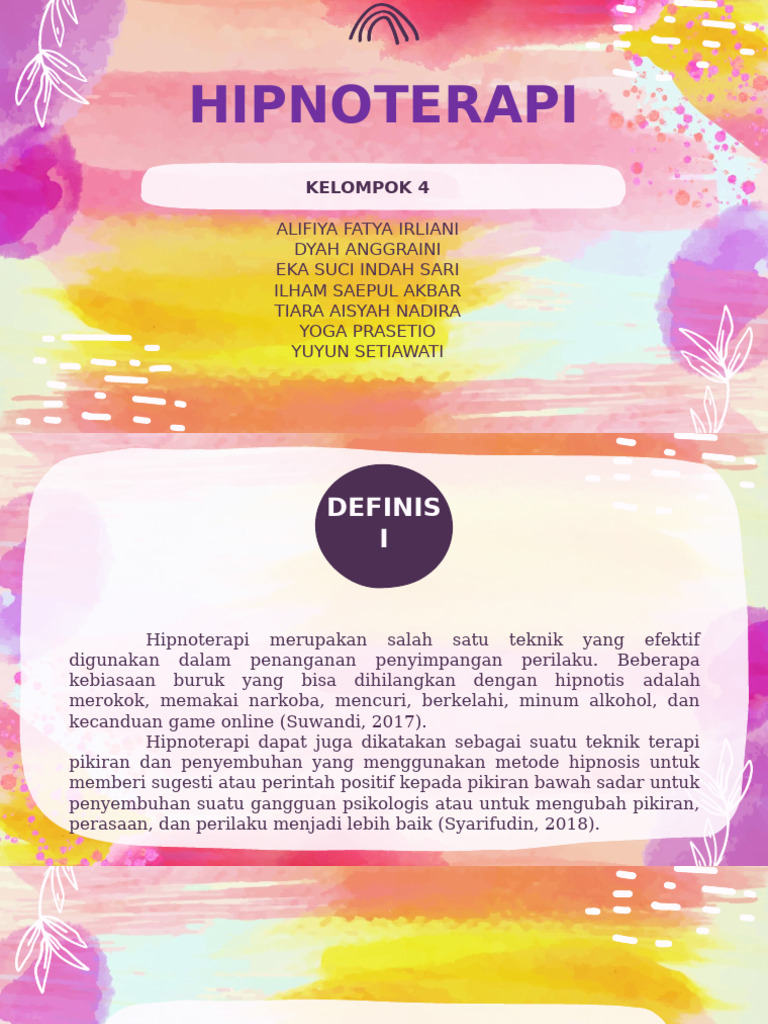 Tugas Hipnoterapi Kel 4 (Komplementer) | PDF