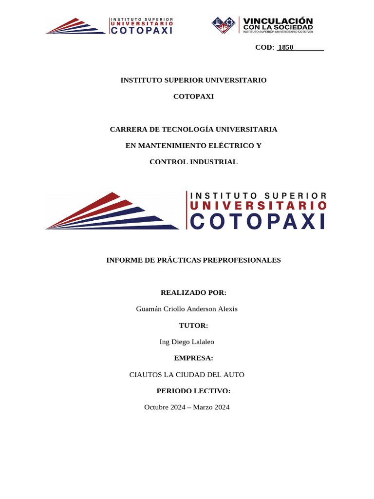 FORMATO DE INFORME FINAL PPP TMECI | PDF