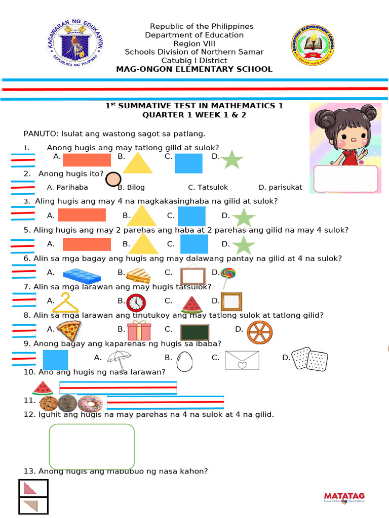 q1 Summative Week1-2 Math | PDF