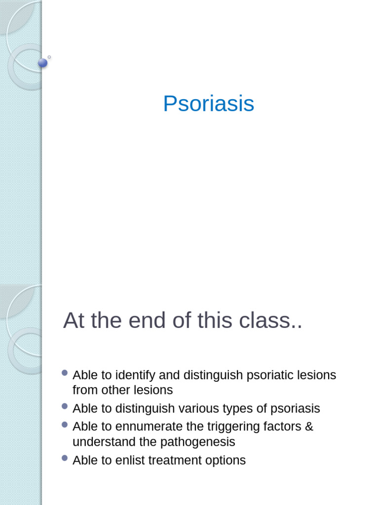Psoriasis, Fungal and Bacterial Infection in Dermatology | PDF ...