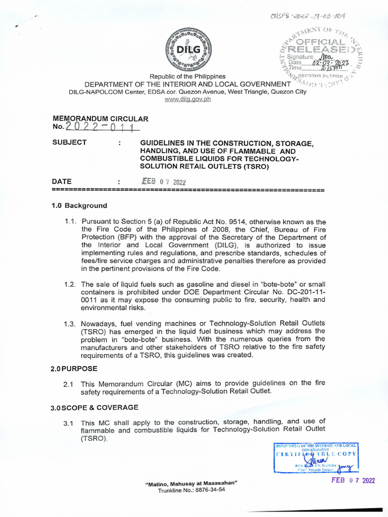 MC 2022 011 Guidelines in The Construction Storage Handling and Use of ...