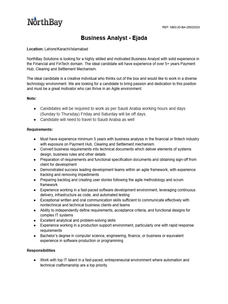 Business Analyst - JD | PDF
