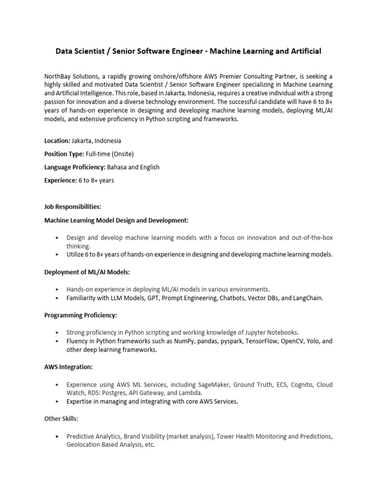 JD - Data Scientist (Indonesia) | PDF