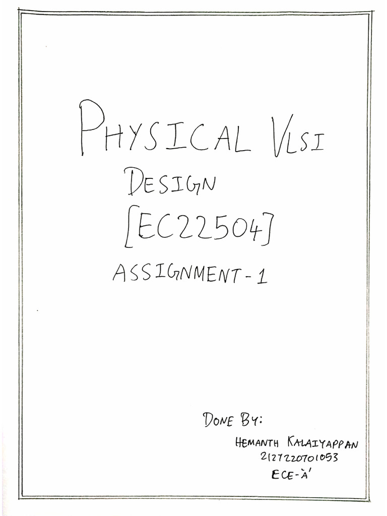 VLSI Assignment 1 | PDF