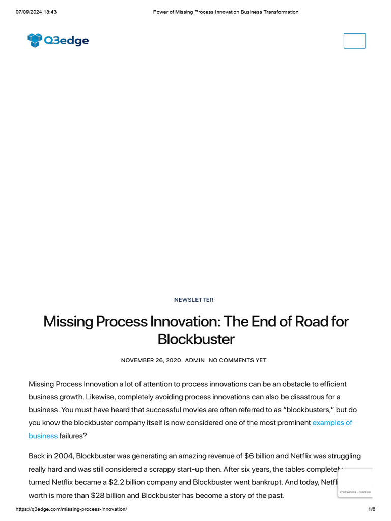 Power of Missing Process Innovation Business Transformation | PDF ...
