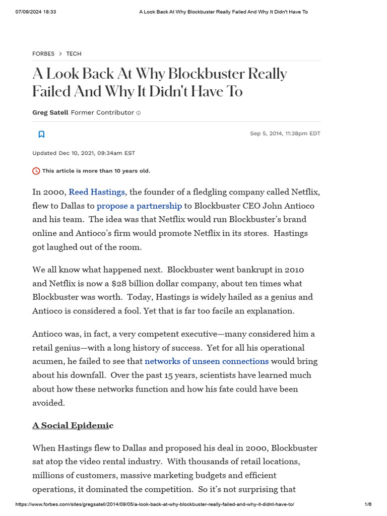 A Look Back at Why Blockbuster Really Failed and Why It Didn't Have To ...