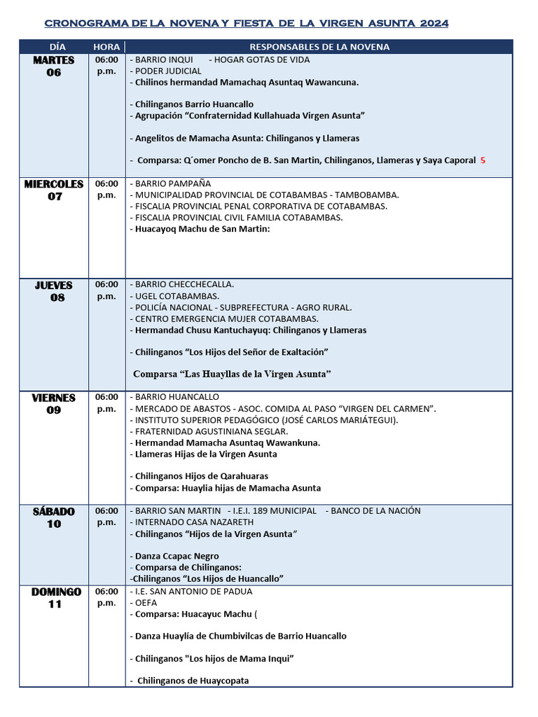 NOVENA 2024 - PROGRAMACIÓN-3_240805_222909 | PDF