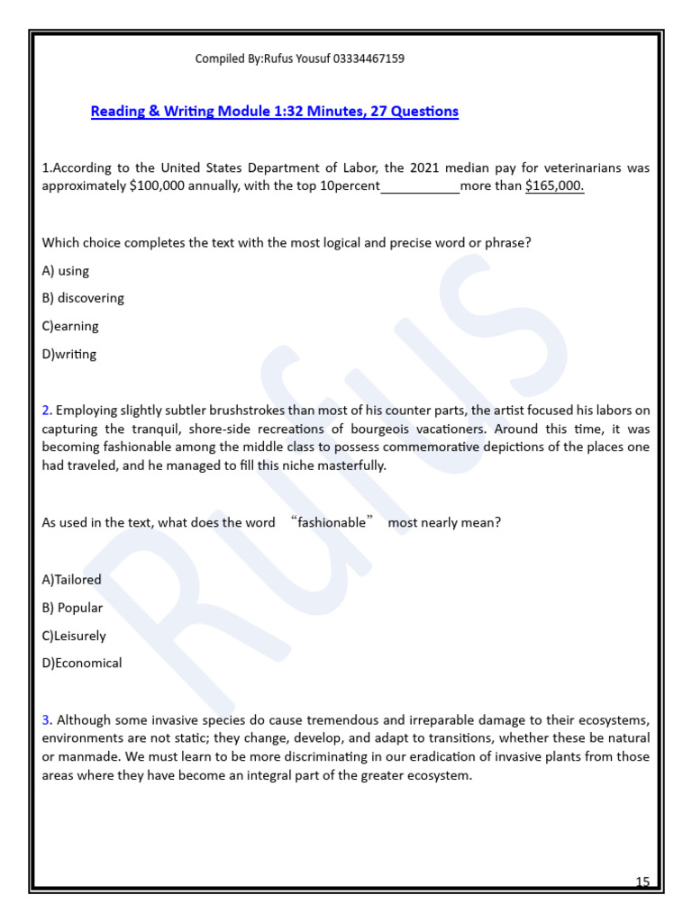 D-SAT Modudle 1 | PDF