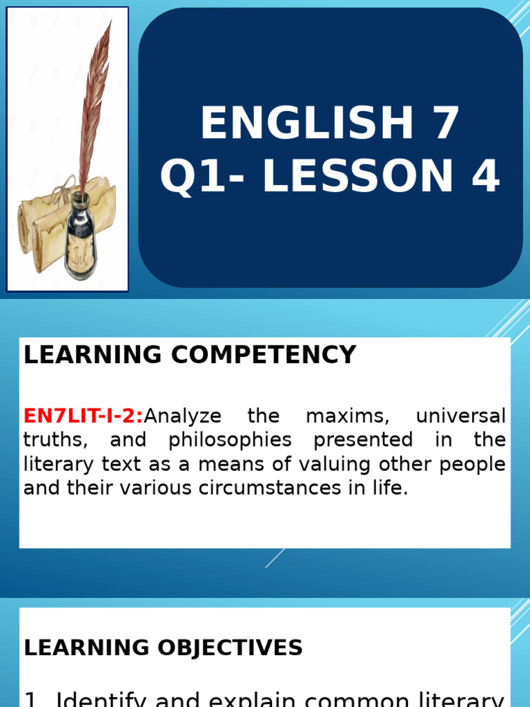 English 7 q1 Lesson 4 | PDF