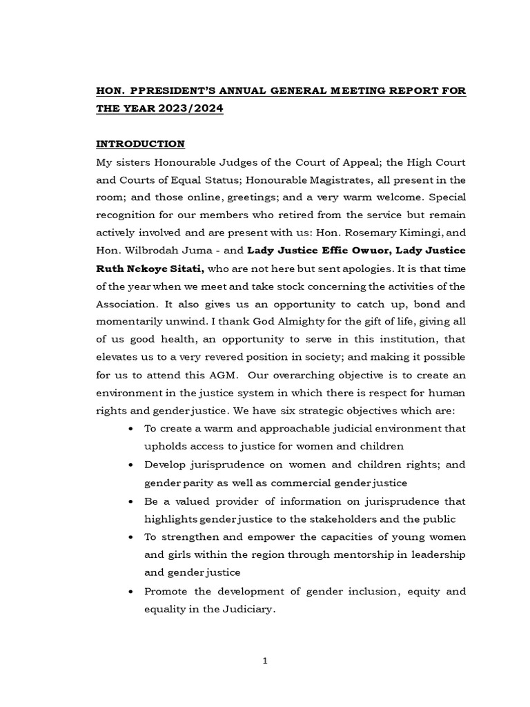 President's Report - FINAL | PDF | Judge | Magistrate