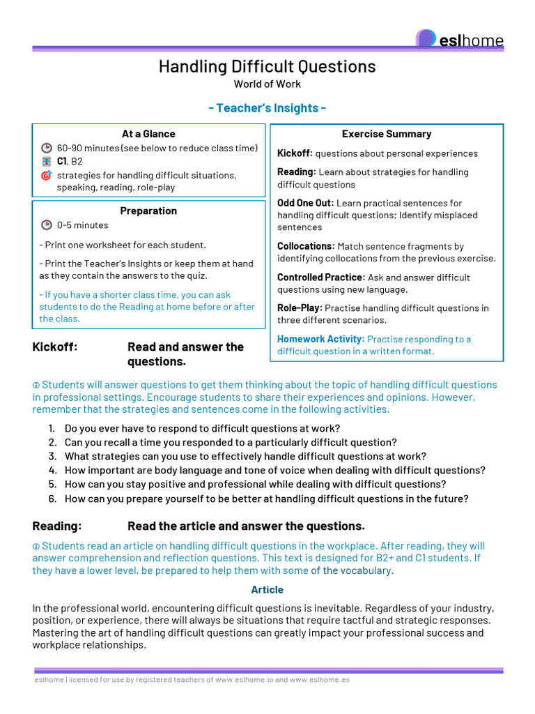 Handling-Difficult-Questions-Insights | PDF Handling-Difficult-Questions-Insights | PDF