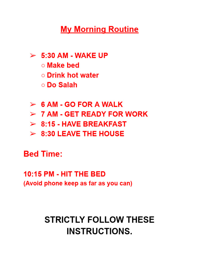 My Morning Routine | PDF