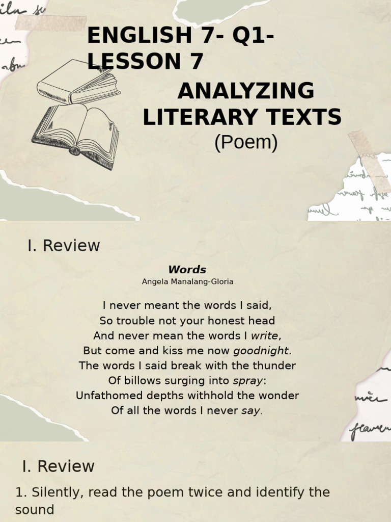 q1 English 7 Lesson 7 | PDF