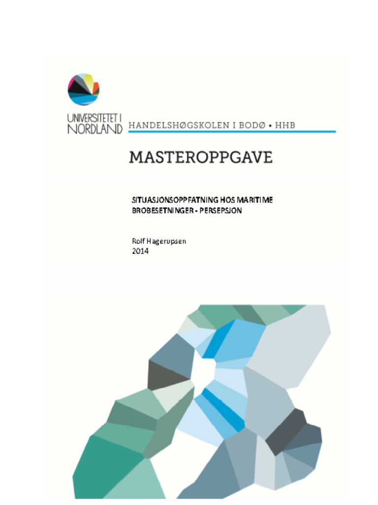 Masteroppgave Situasjonsoppfattning Hos Maritme Brobesetninger ...