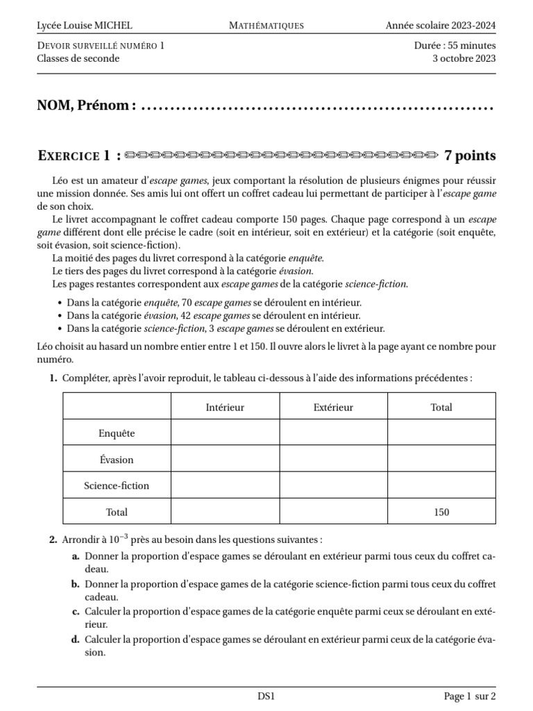 Révision DS1 Correction | PDF