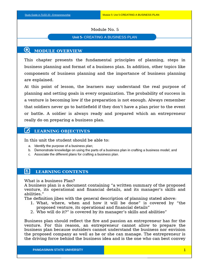 TLED 20 Study Guide Unit 5.1 | PDF