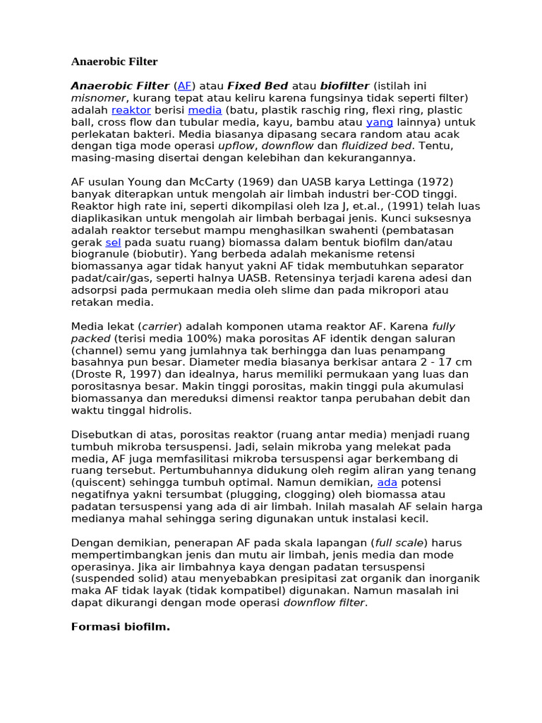Anaerobic Filter | PDF