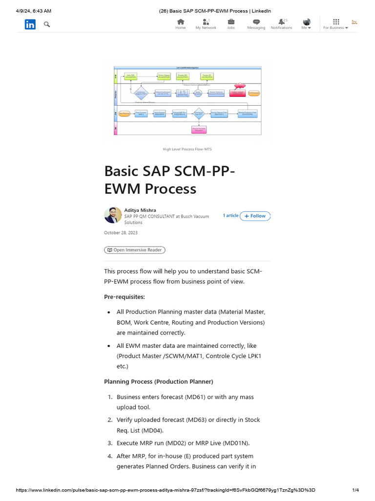 Basic SAP SCM-PP-EWM Process - LinkedIn | PDF