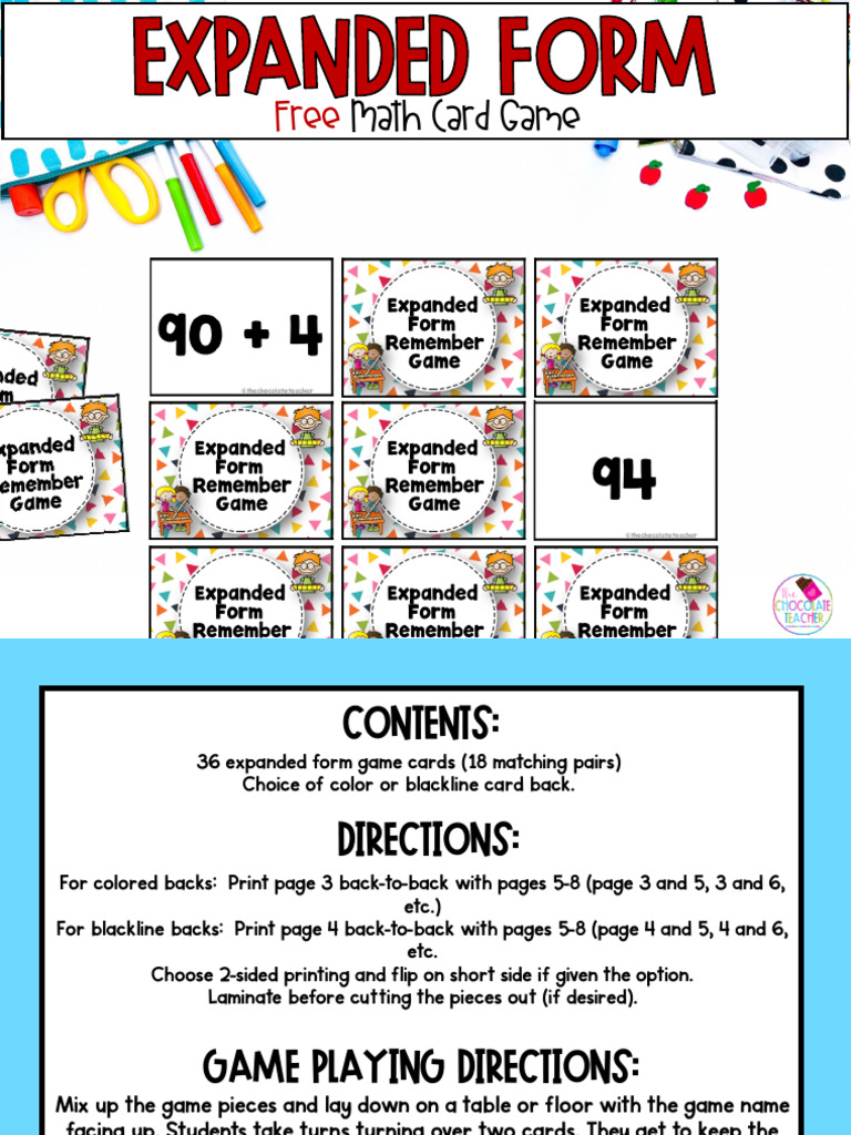 Math Card Game | PDF