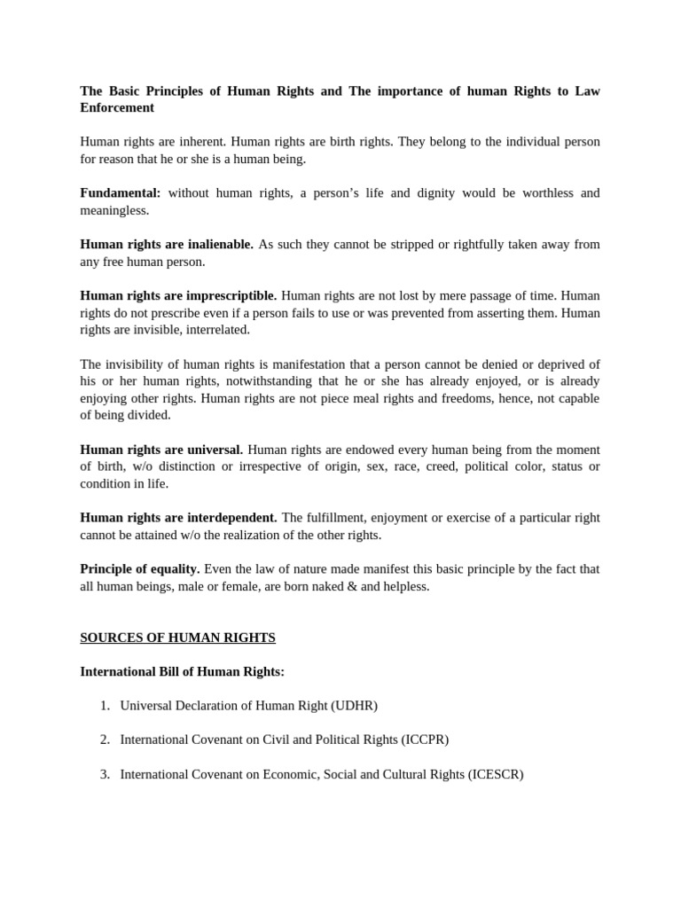 2 Principles of Human Rights | PDF