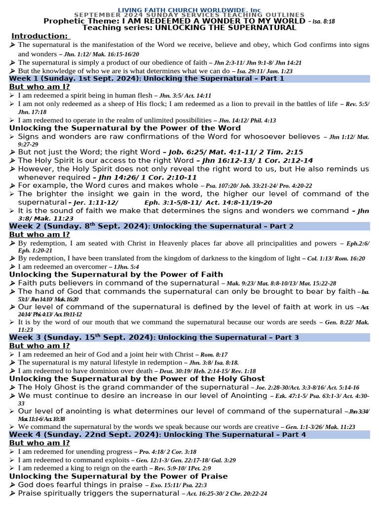 SEPT. 2024 - APPROVED SUNDAY TEACHING With Scriptures | PDF