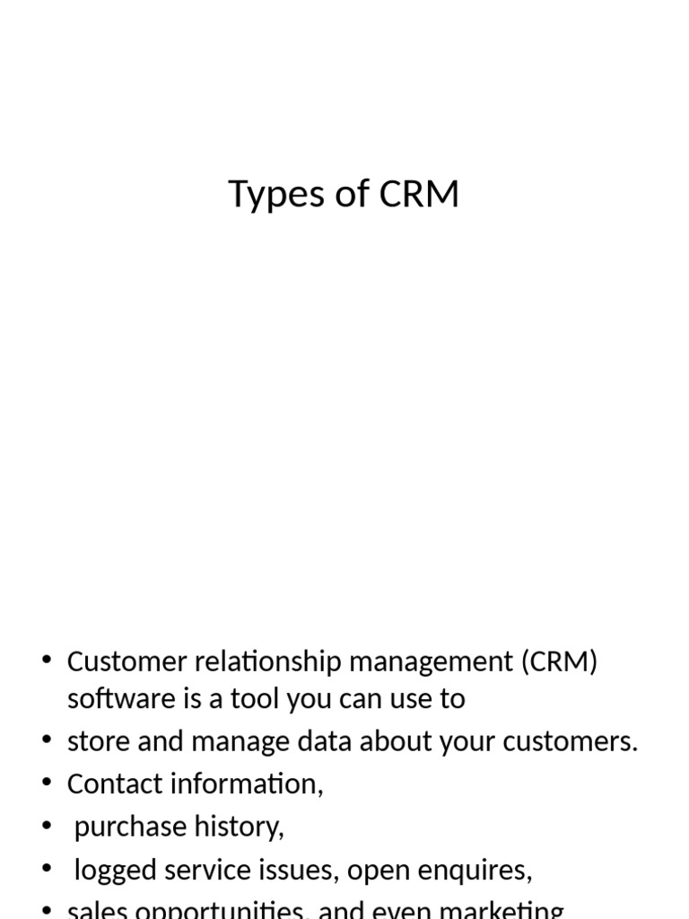 Types of CRM | PDF